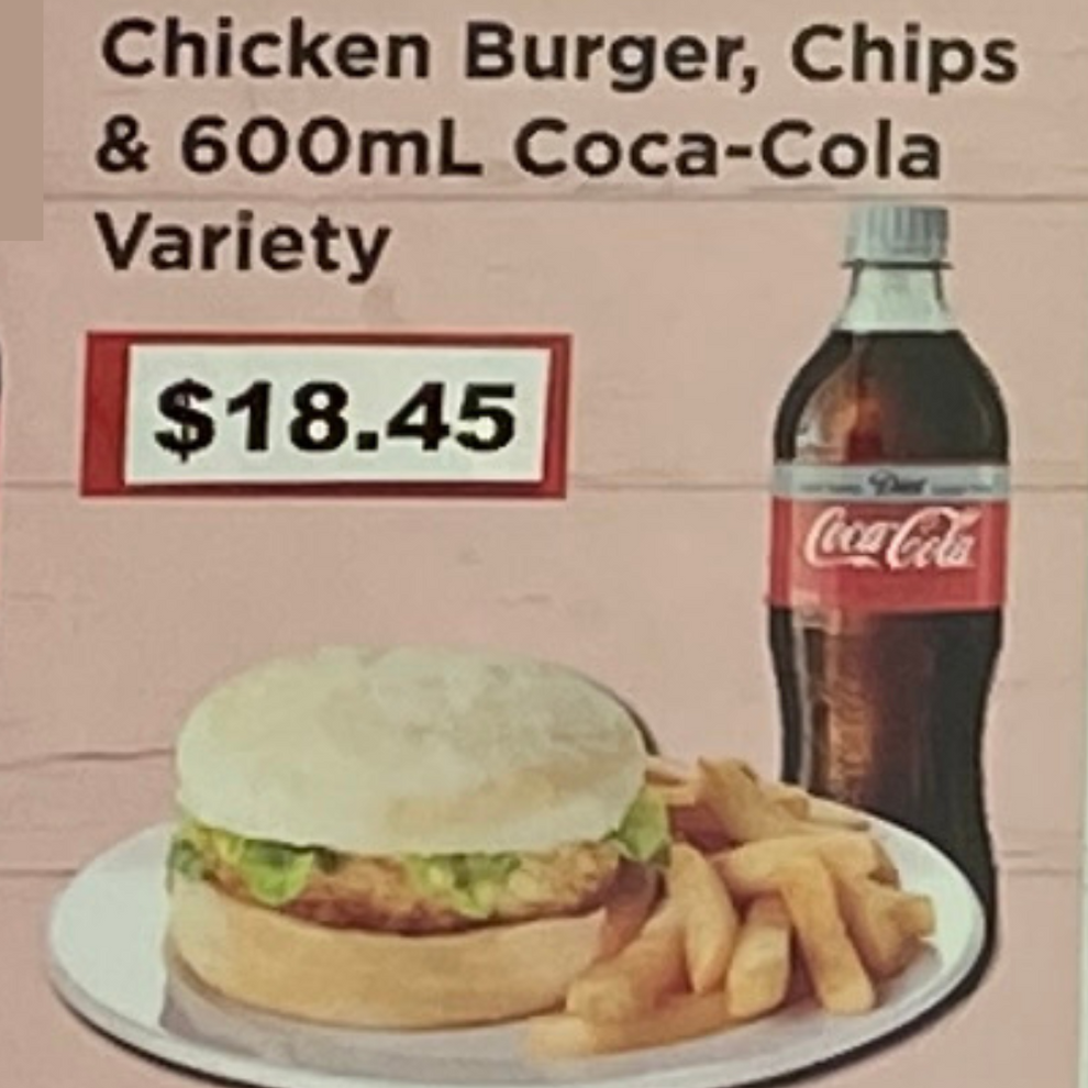 Chicken Burger, Chips & 600ml Coca-Cola variety Meal Deal – Billy's ...