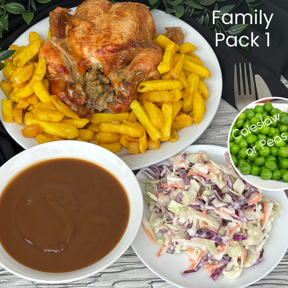 Family Pack 1 - Lge Chicken, Med Peas or Coleslaw & Med Gravy – Billy's ...