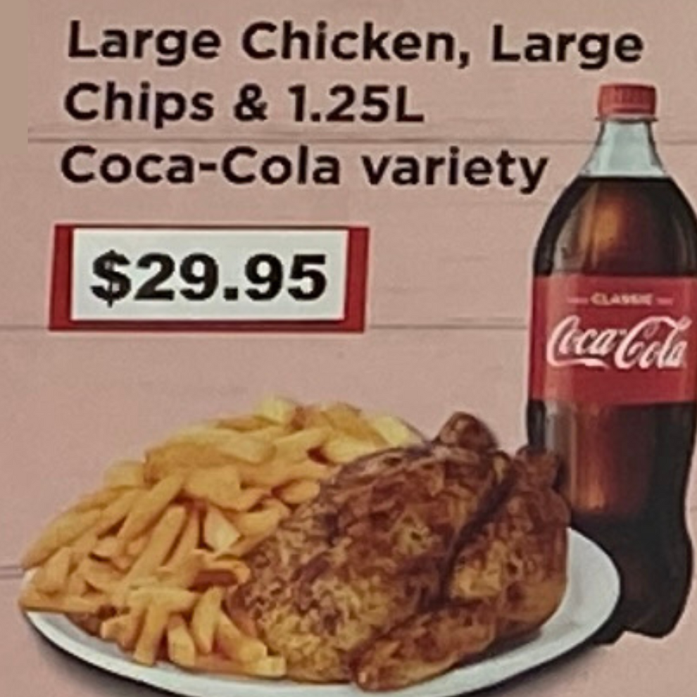 Large Chicken, Large Chips & 1.25L Coca-Cola variety Meal Deal – Billy ...